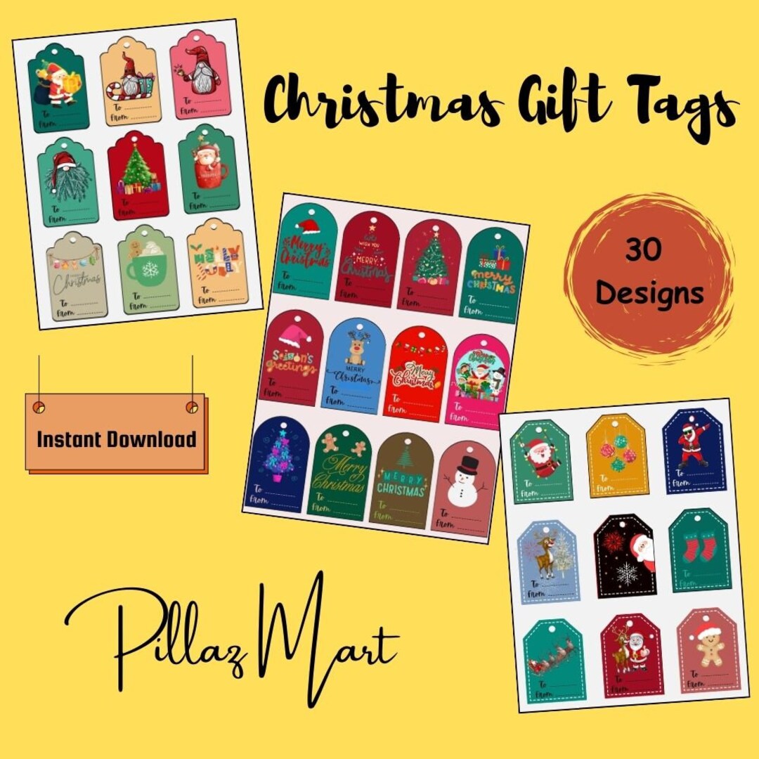 Christmas Gift Tags Printable Gift Tags Digital Download - Etsy