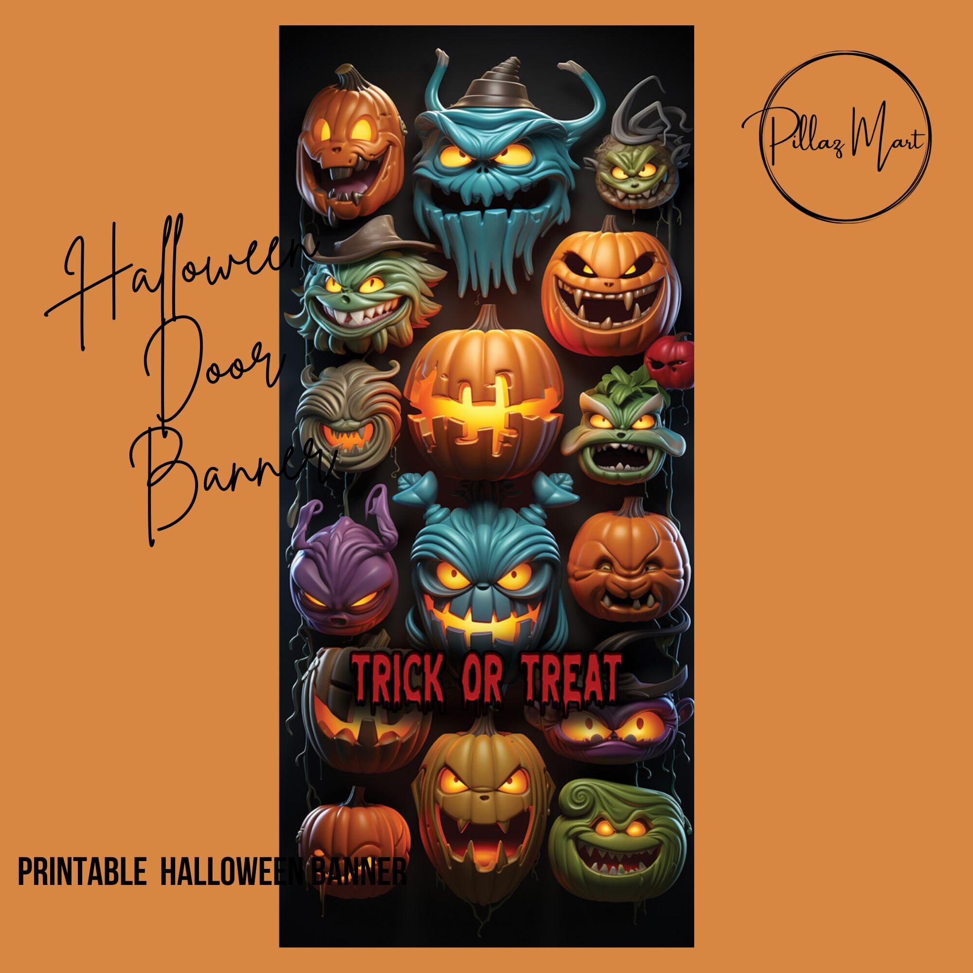 Halloween Door Poster, Printable Door Poster, Printable Halloween Door ...