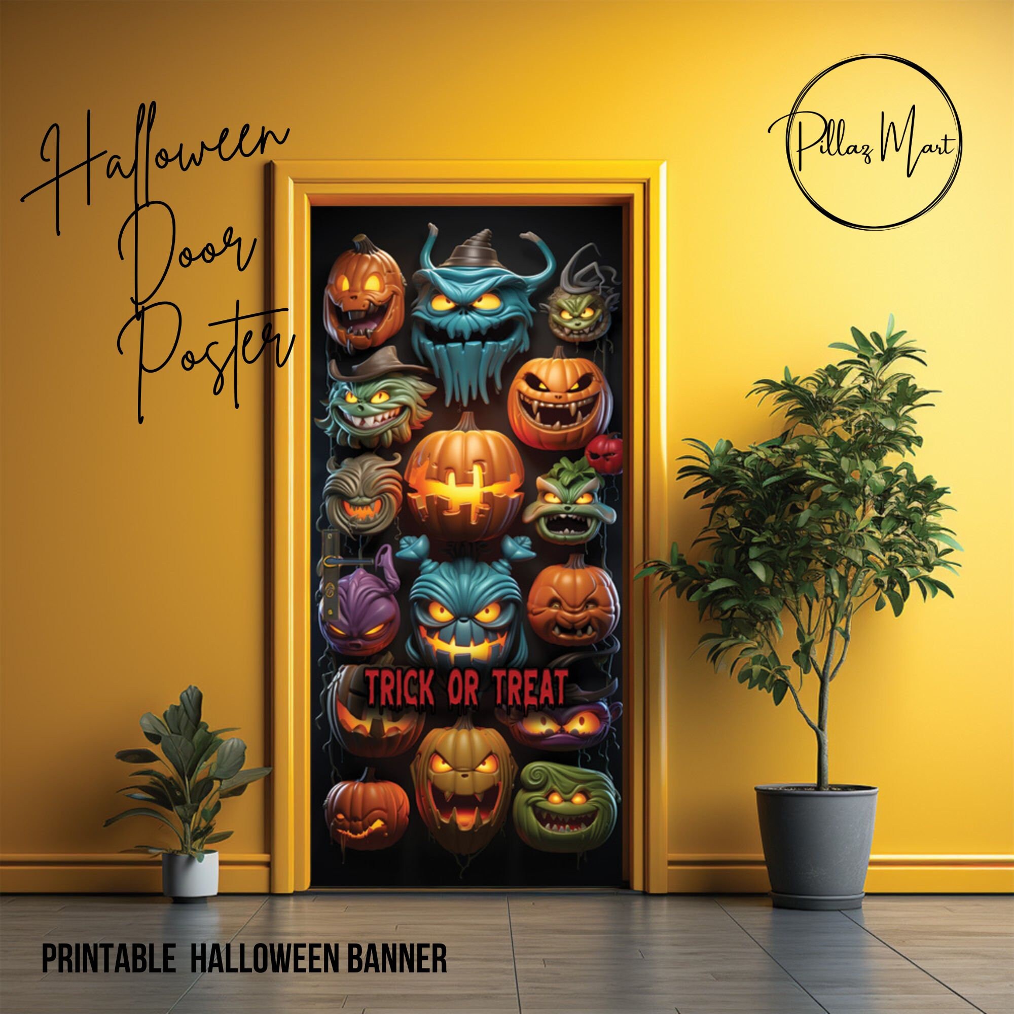 Halloween Door Poster, Printable Door Poster, Printable Halloween Door ...