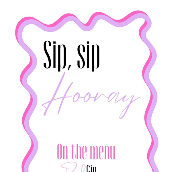 Sip Sip Hooray Bar Menu Sign - Etsy