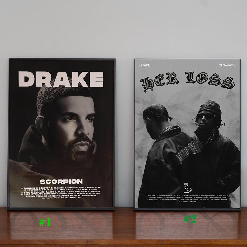 Drake Poster Hypebeast Minimalist Album Poster Her Loss 21 - Etsy