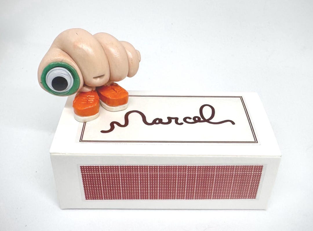 Marcel the Shell With Shoes On, Clay Figurine With Match Box Bed ...