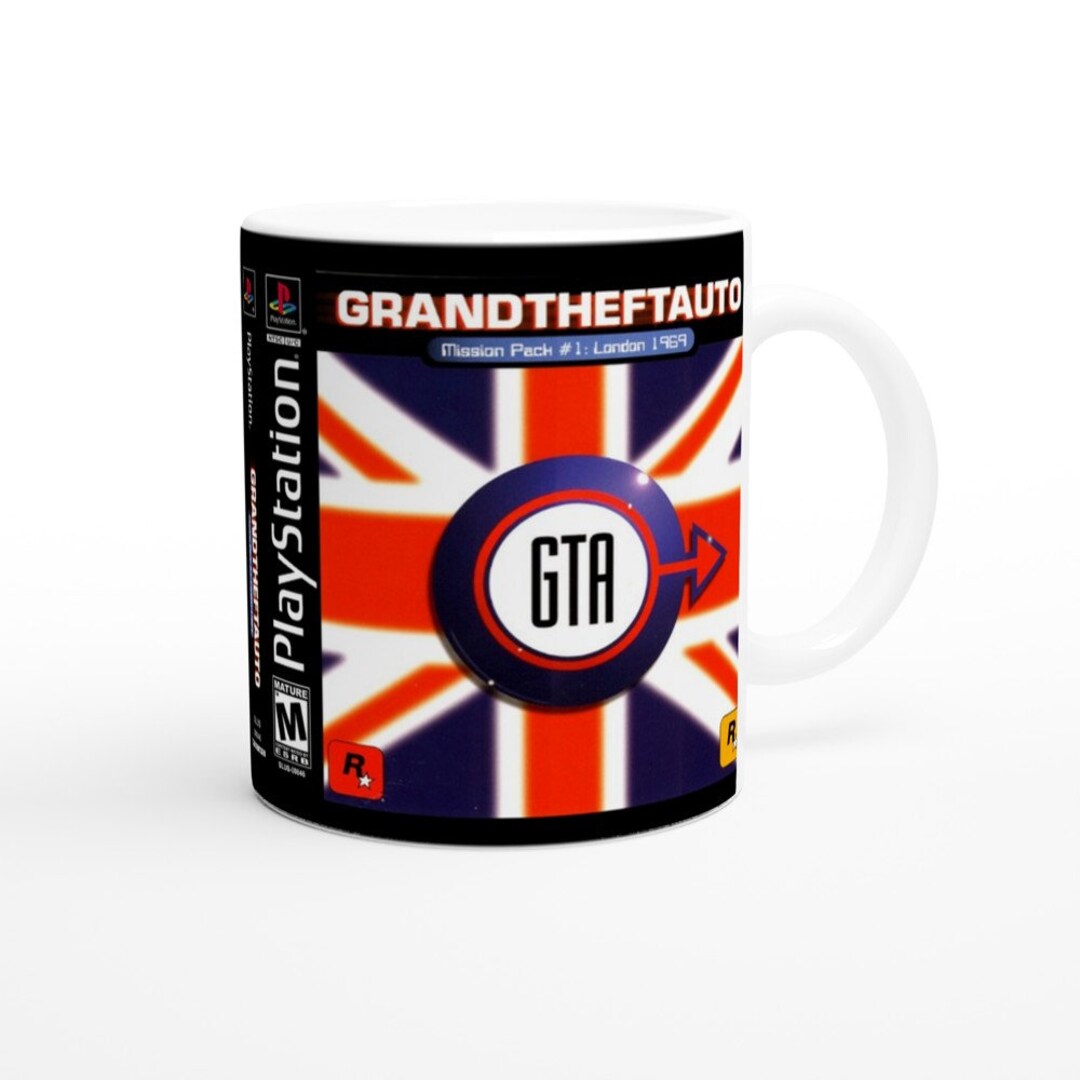 Playstation Grand Theft Auto Inspired Mug, Gamer Coffee Cup, Video Game ...