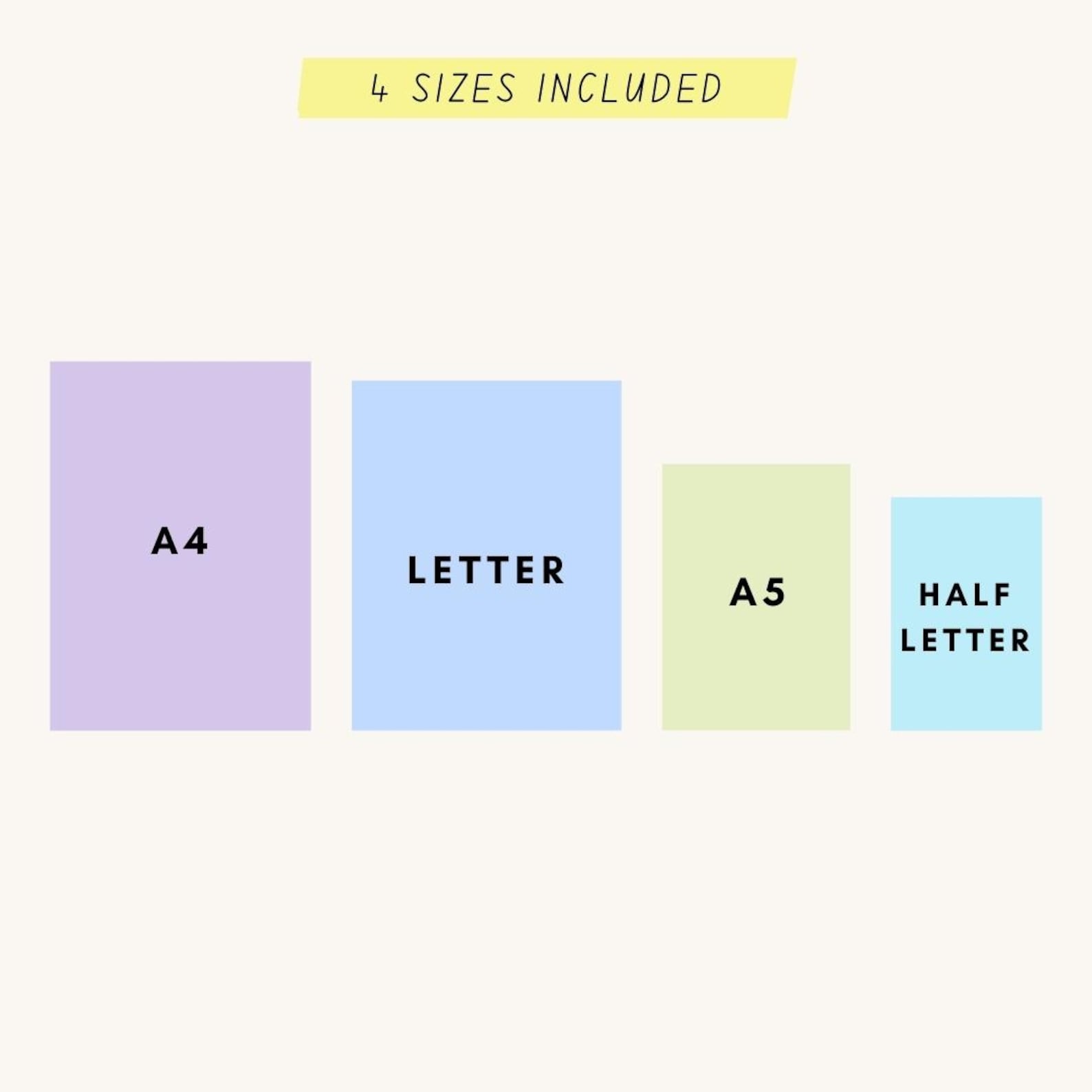 Printable Calendar Pastel Rainbow Blank, A5, Letter, PDF, Rainbow ...