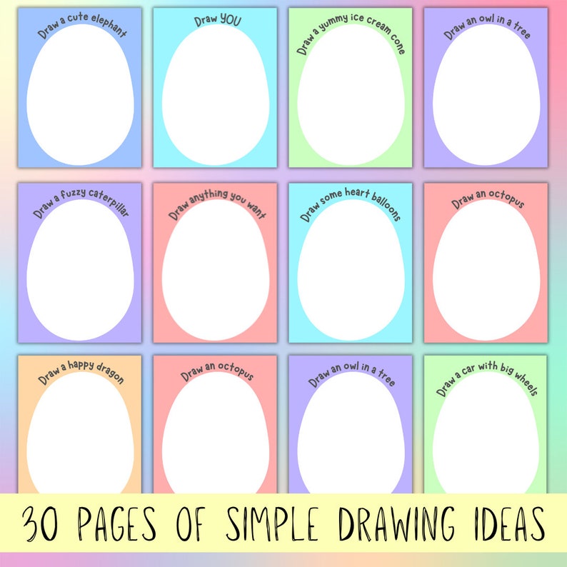 Drawing Challenge Printable, Daycare Printable, Creative Activities for ...
