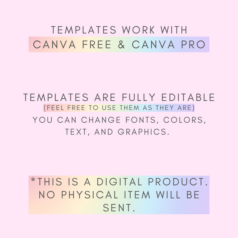 Rainbow Calendar Canva Template 2024-2025, Printable Portrait Calendar ...
