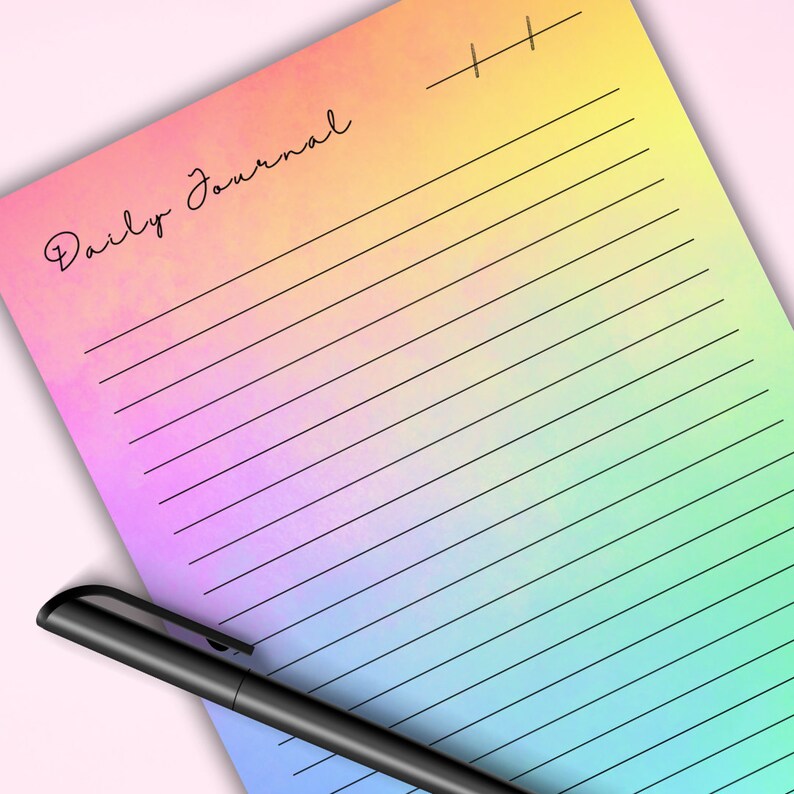 Rainbow Journal Paper: A5, Half Letter, Vibrant Note Pages (digital ...