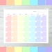 Pastel Rainbow Calendar, Canva Template, Printable Monthly Planner ...