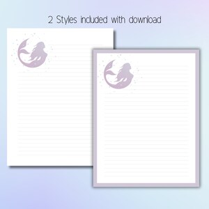 Mermaid Lined Paper: A4, A5, Letter Sizes (PDF, Instant Download) - Etsy