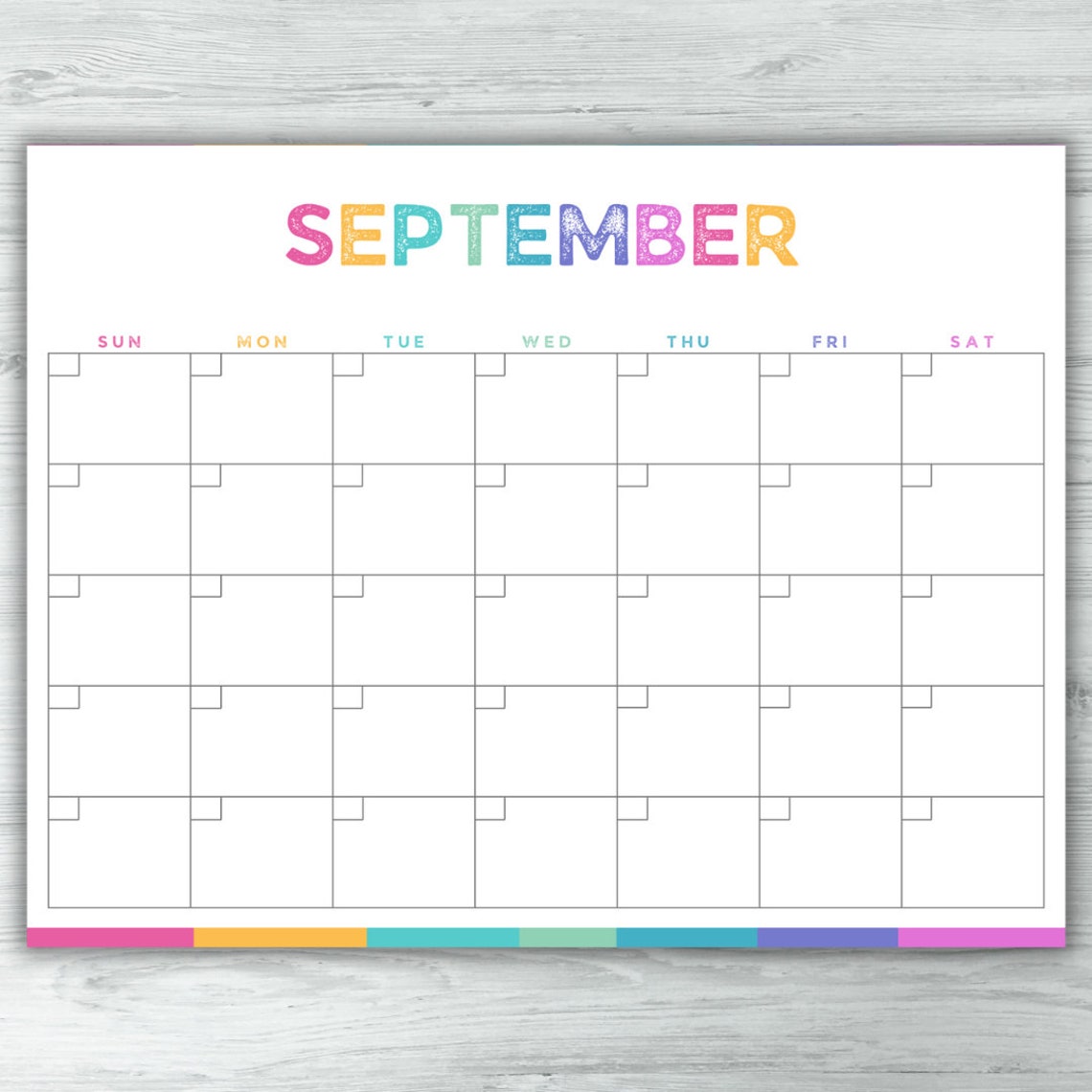 Colorful Printable Calendar: A4, A5, Letter Sizes (digital Download) - Etsy