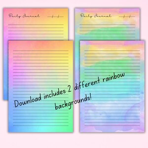 Rainbow Journal Paper: A5, Half Letter, Vibrant Note Pages (digital ...