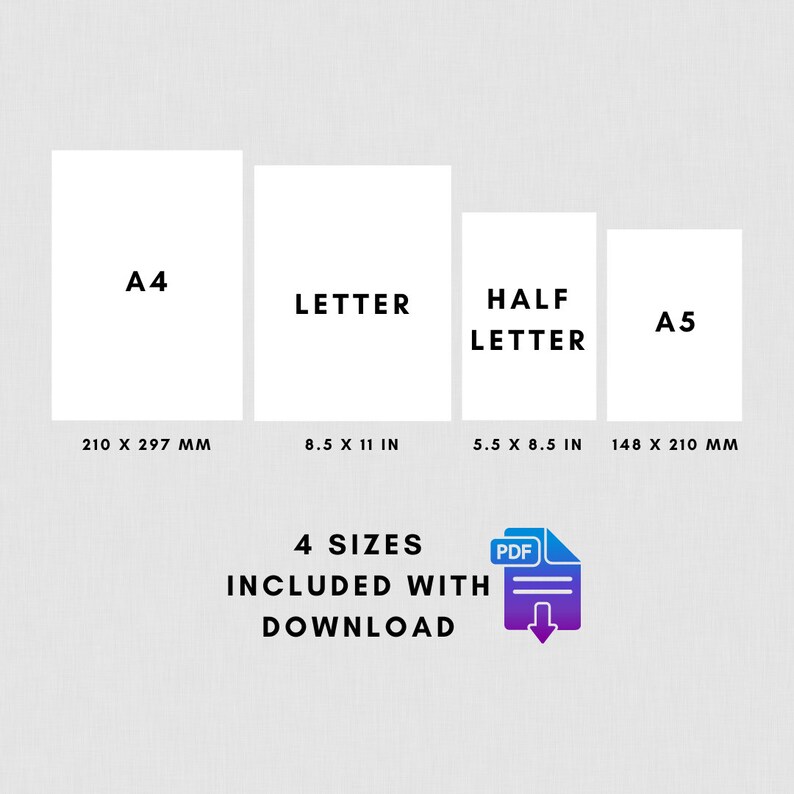 Calendar Printable Blank, Minimal Monthly Calendar PDF, Letter, A5, A4 ...