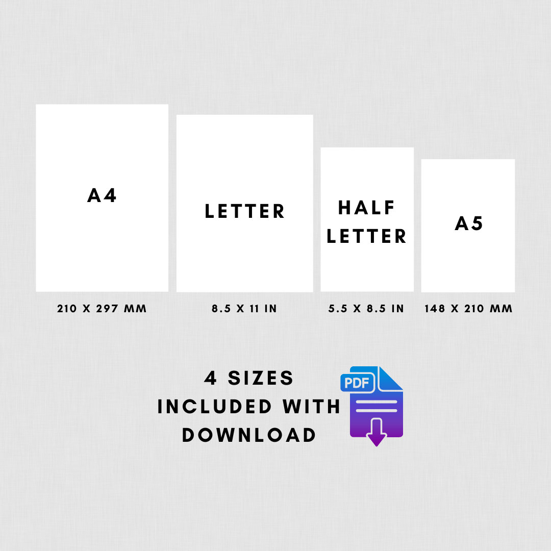 Calendar Printable Blank, Minimal Monthly Calendar PDF, Letter, A5, A4 ...