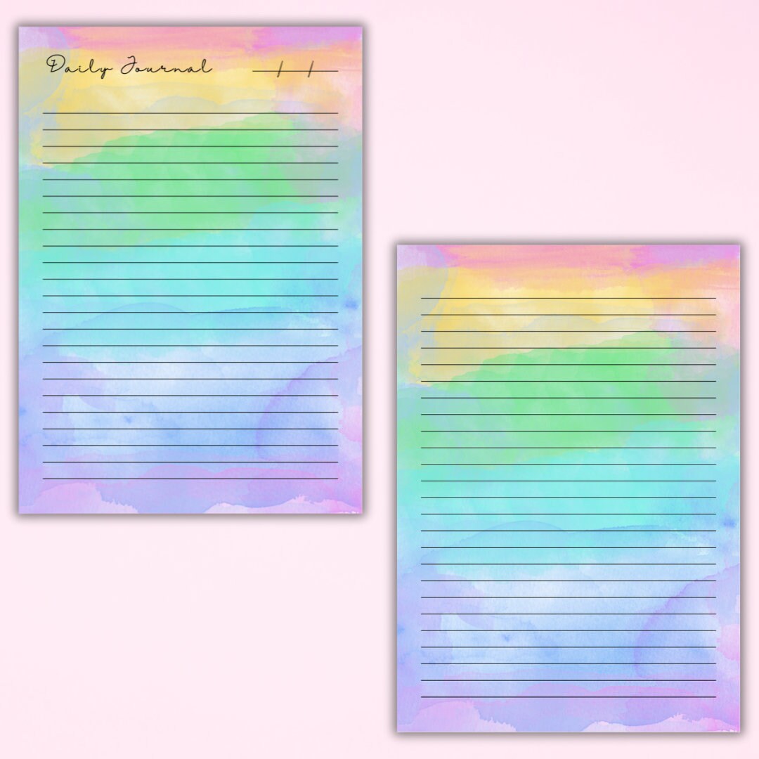 Rainbow Journal Paper: A5, Half Letter, Vibrant Note Pages (digital ...