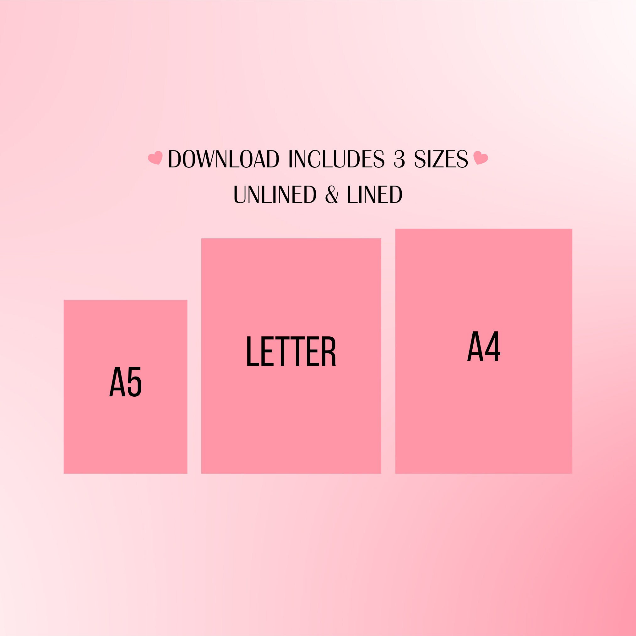 Pink Floral Note Paper Printable Stationery PDF Lined Note Paper A4 A5 ...