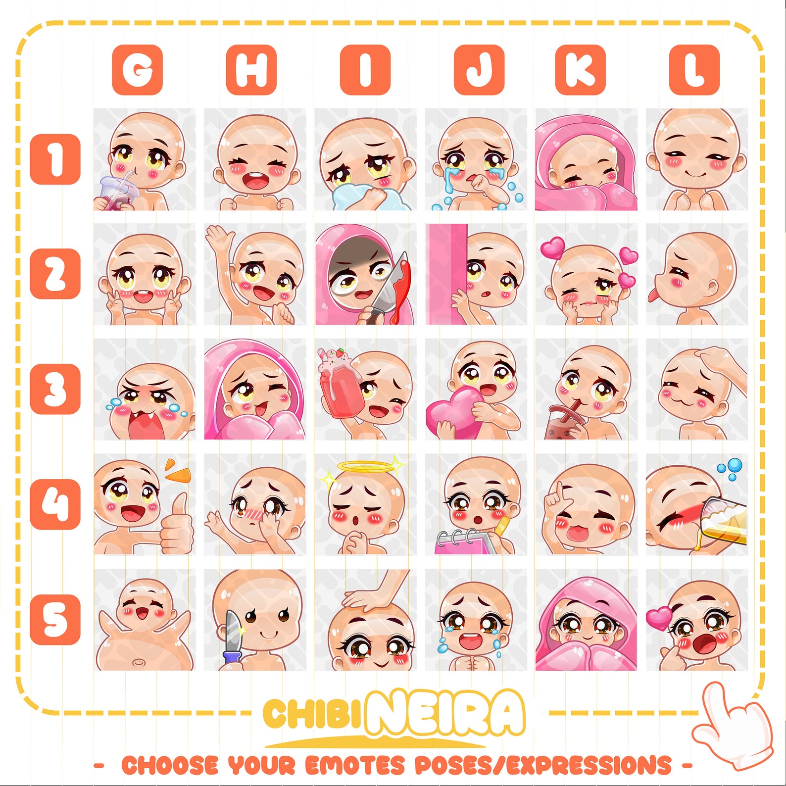 Custom Chibi Cute YCH Emotes, Custom Cute Emotes for Your Twitch or ...