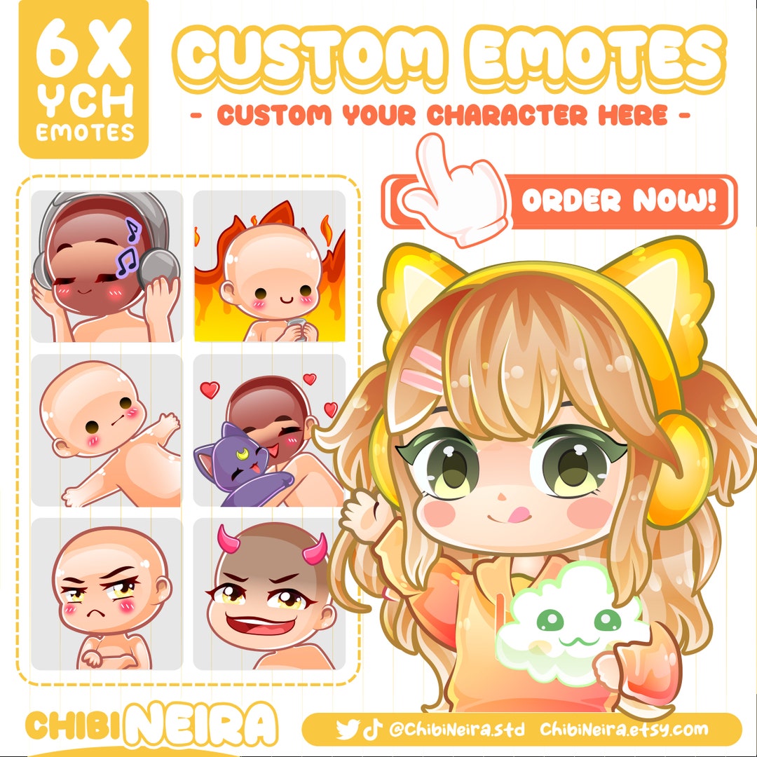 Custom Chibi Cute YCH Emotes Custom Cute Emotes for Your - Etsy