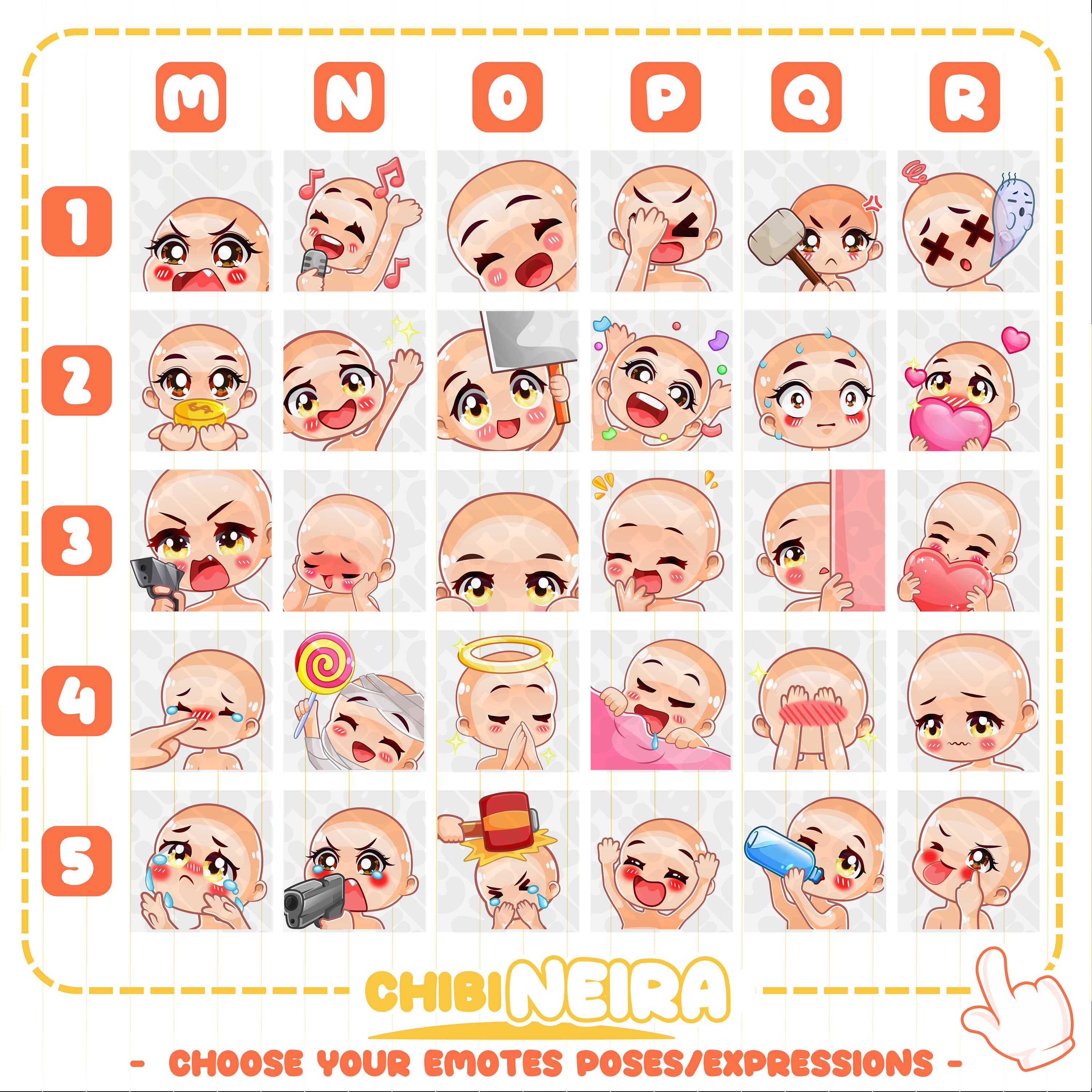 Custom Chibi Cute YCH Emotes, Custom Cute Emotes for Your Twitch or ...