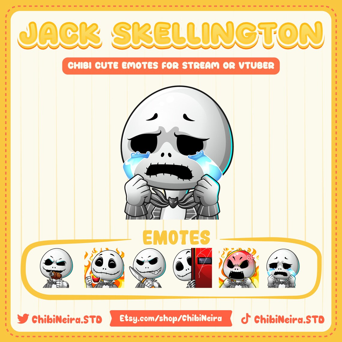6x Jack Skellington Emotes Bundle / Knife Emotes / Gun Emotes / Rage ...