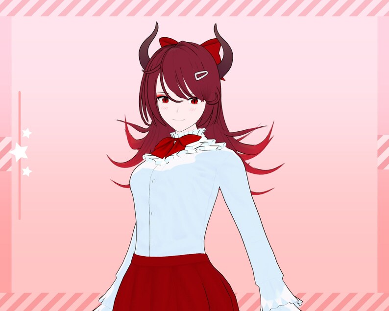 Demon-girl Premade 3D Vtuber Model Adoptable Model VRM - Etsy