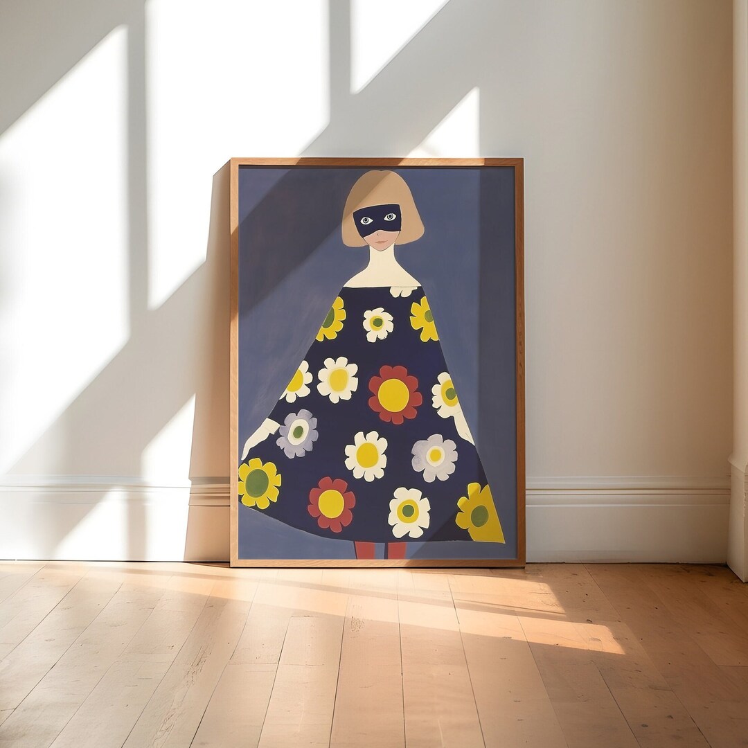 Flower Power Hippy Superhero Wall Art, Trippy 1960s 1970s Style Art ...