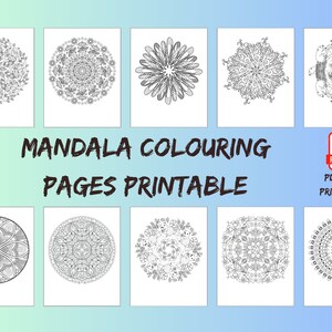 Relaxing Mandala Art Coloring Pages for Adults - Etsy