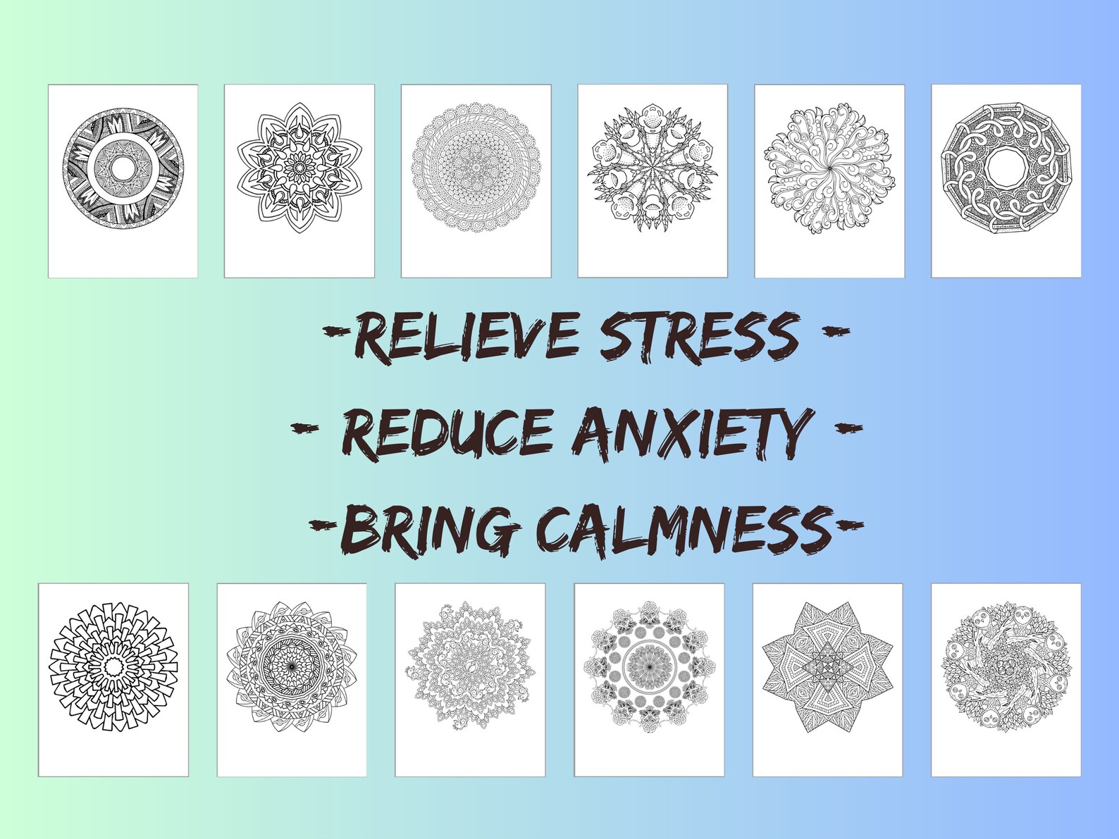 Relaxing Mandala Art Coloring Pages for Adults - Etsy