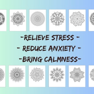 Relaxing Mandala Art Coloring Pages for Adults - Etsy