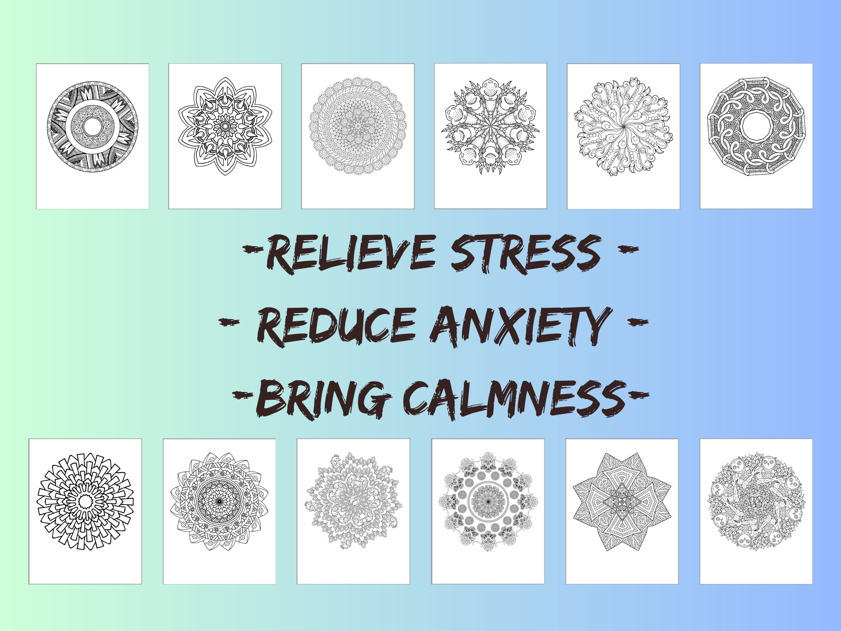 Relaxing Mandala Art Coloring Pages for Adults - Etsy