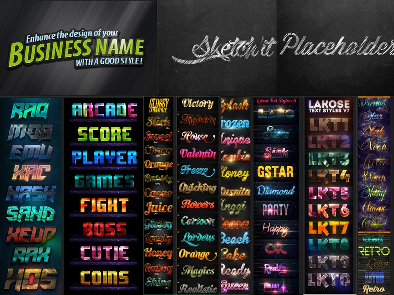 Ultimate Photoshop Text Effects Bundle: 1000+ Editable Psds for Luxury Titles & Posters - Etsy