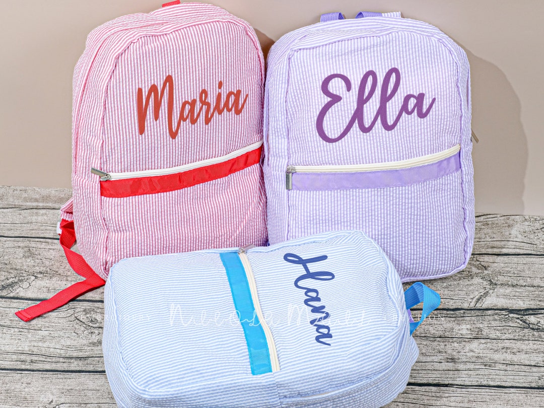 Custom Mini Backpack in 5 Seersucker Colors Diaper Bag, Back to School - Etsy