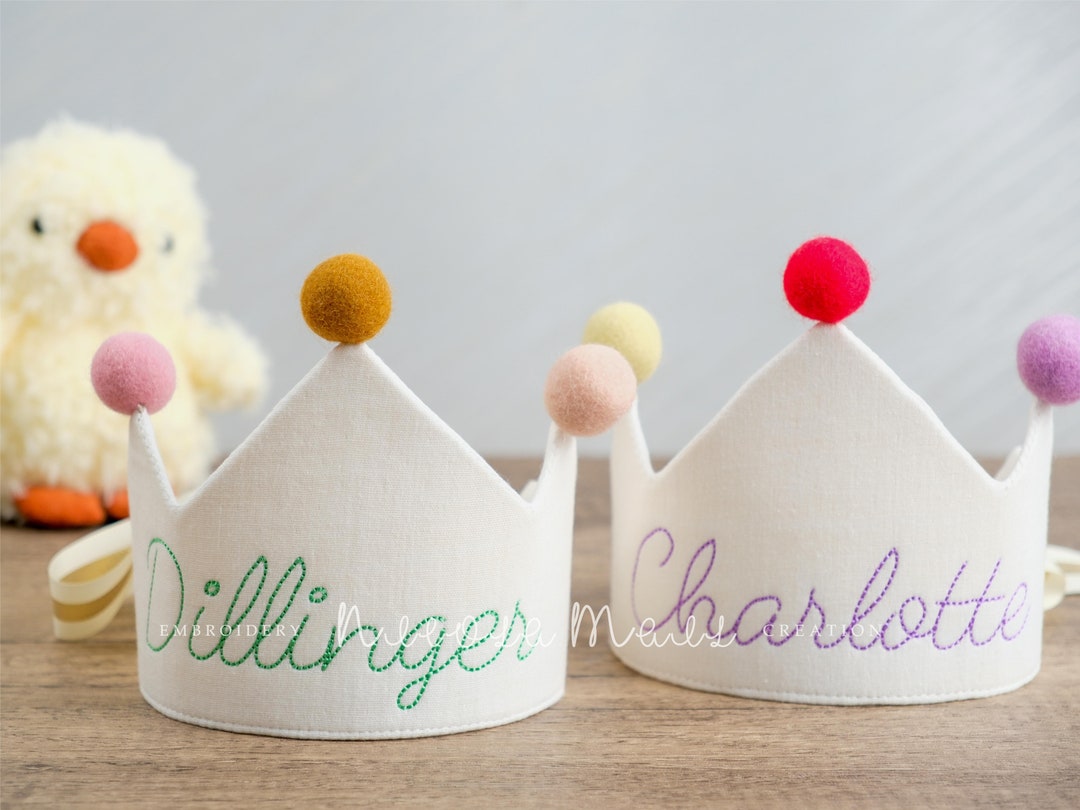 Personalized Hand Embroidered Crown for Baby and Children's Birthdays ...
