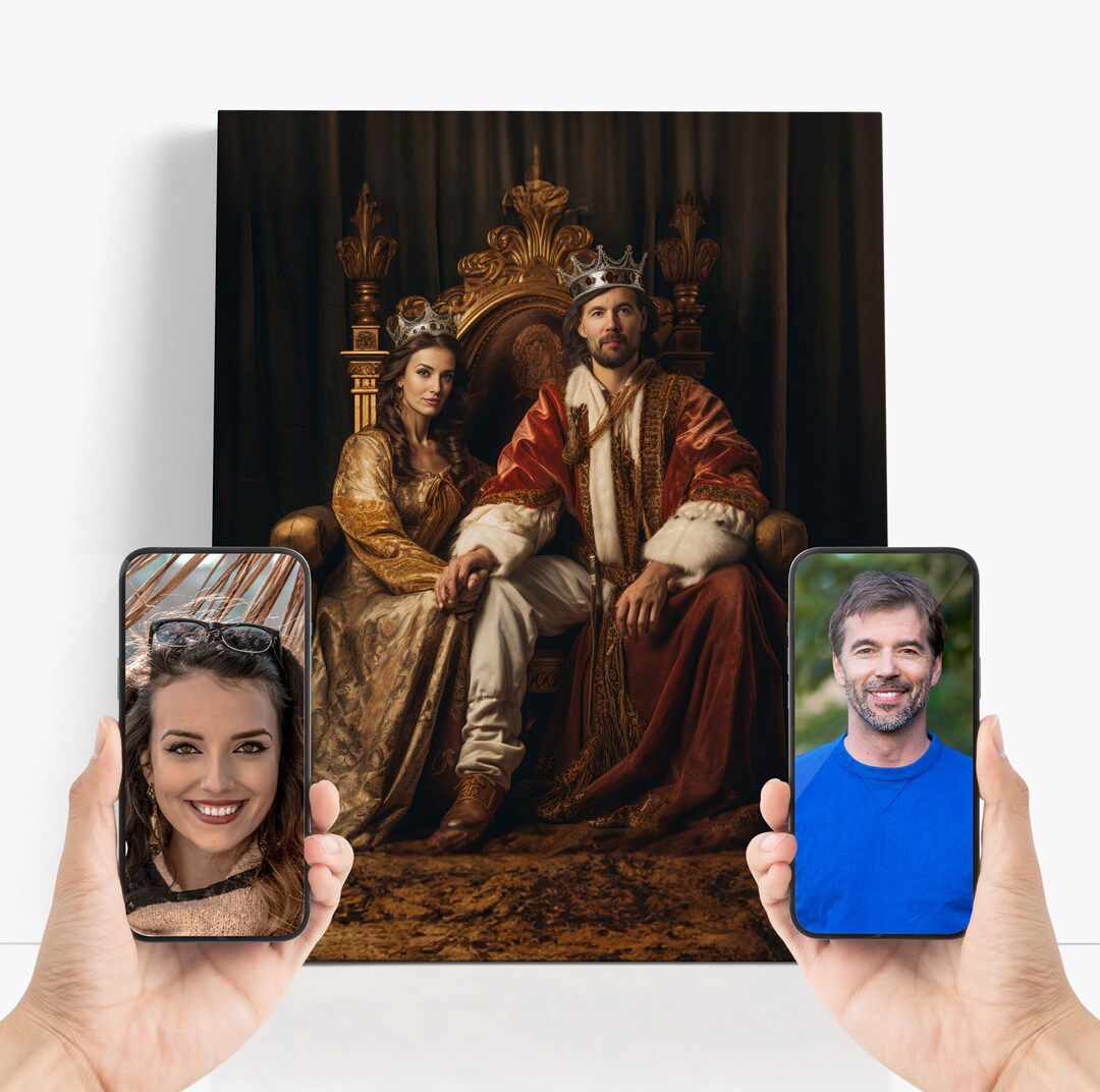 Custom Royal Couple Portrait From Picture, Custom Royal Family Portrait ...