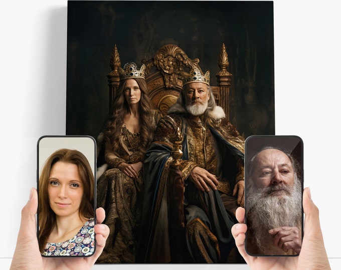 Custom King and Queen Portrait, Royal Couple Portrait, Royal Family ...