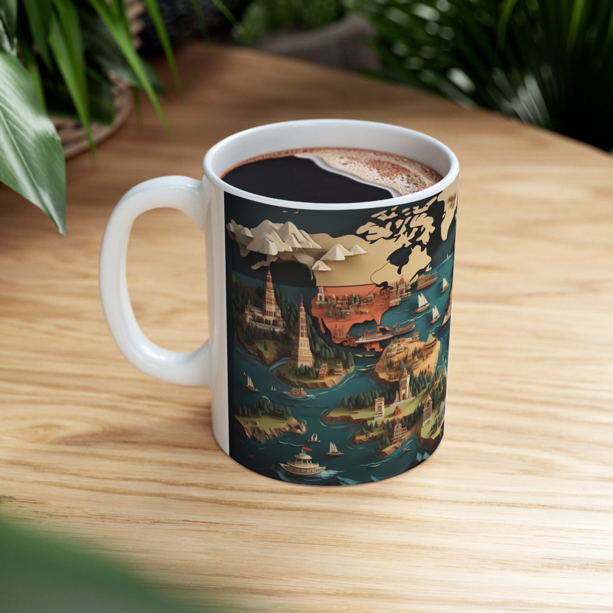 World Map Coffee Mug, World Map Coffee, Continents Coffee Mug ...