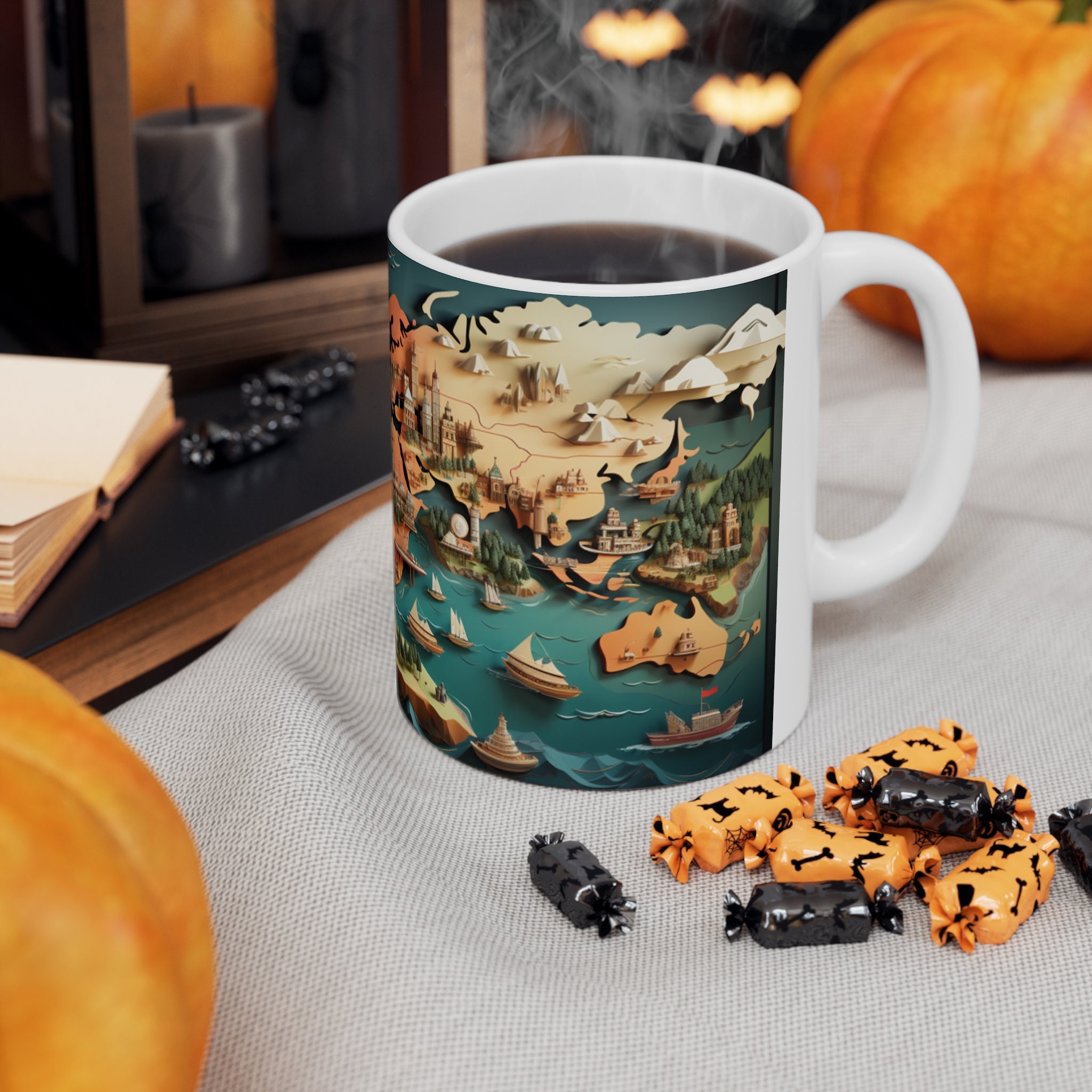 World Map Coffee Mug, World Map Coffee, Continents Coffee Mug ...