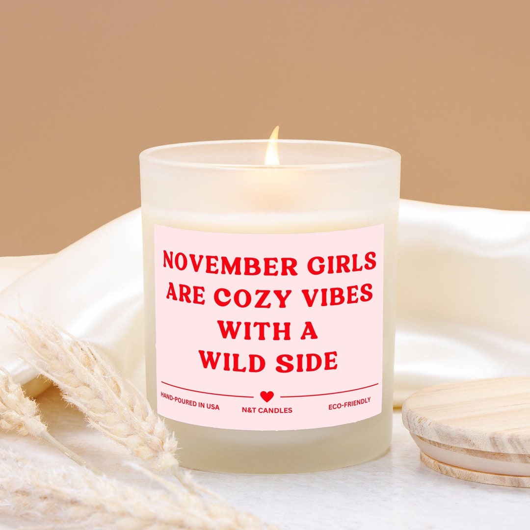Funny November Birthday Candle Gift for Best Friend, Pink Candle Gift ...