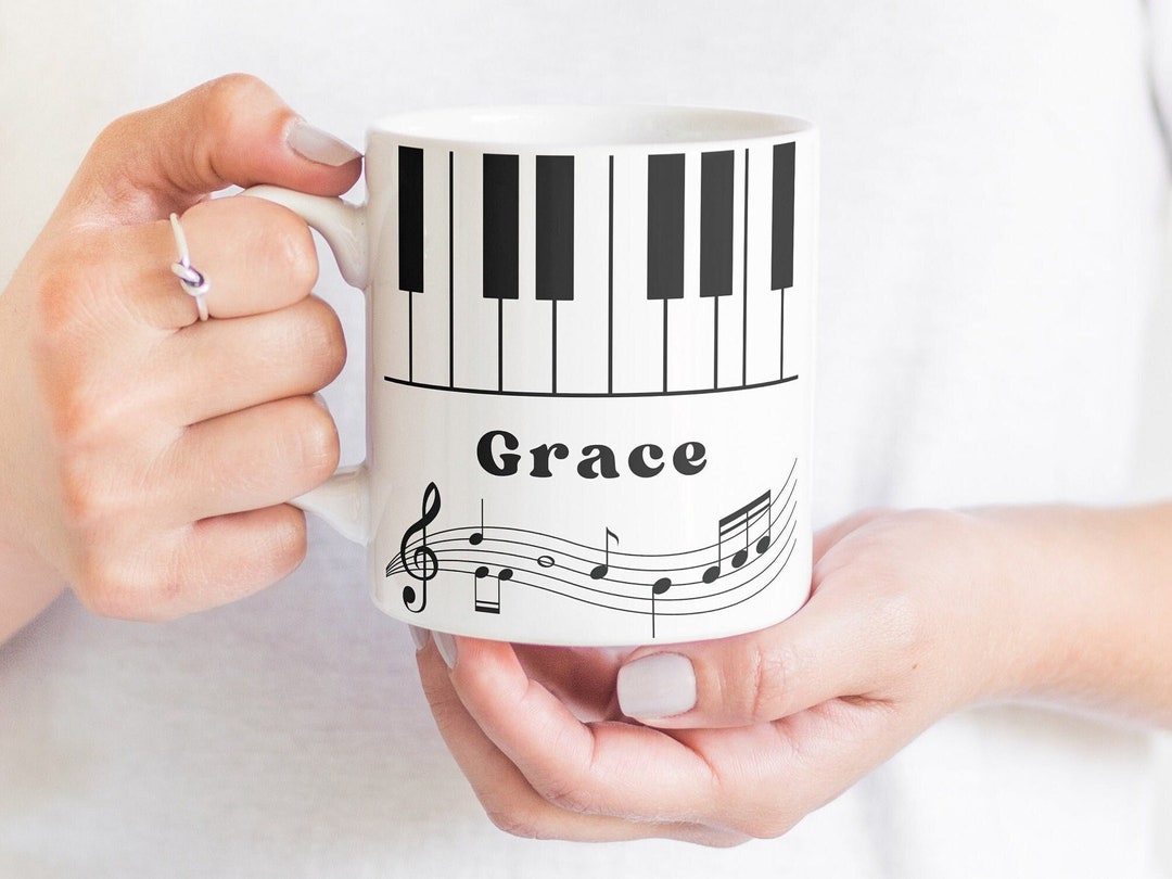 Personalized Piano Keyboard Coffee Mug, Personalized Musical, Dj Gift ...