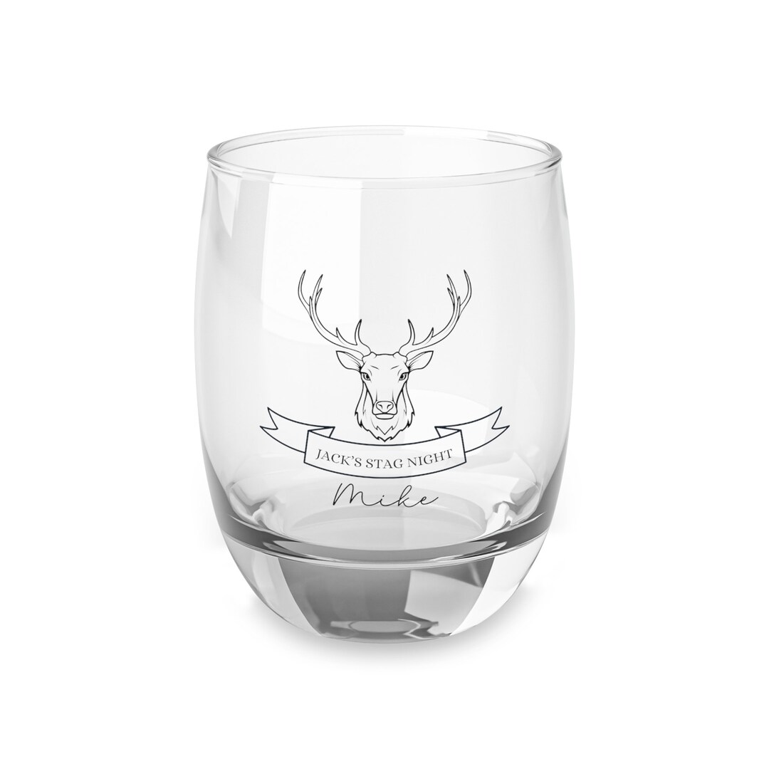 Personalized Stag Night Whiskey Glass, Personalized Groomsmen ...