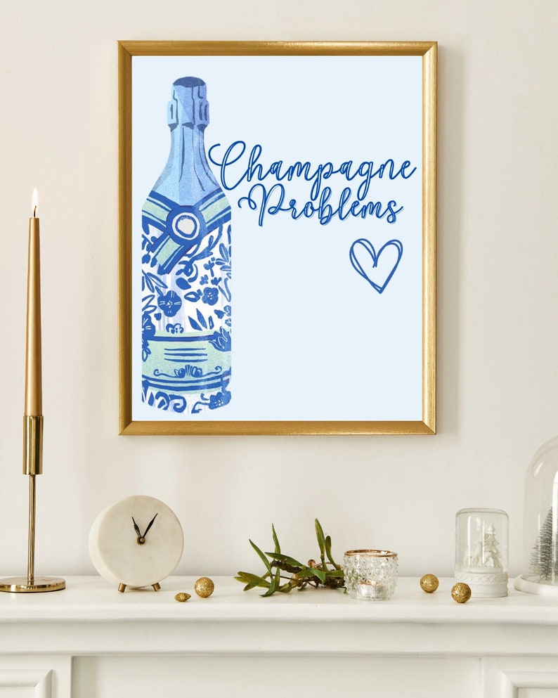 Taylor Swift Inspired Preppy Champagne Problems Art Print - Etsy