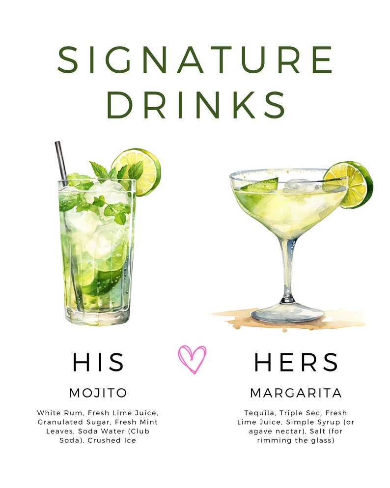 Signature Drinks Sign - Etsy