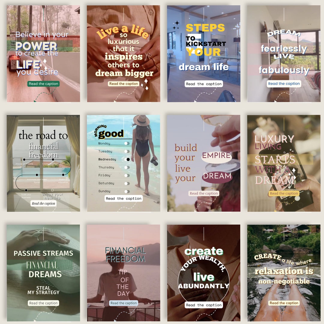 30 Faceless Lux Life Reels - Template - Etsy