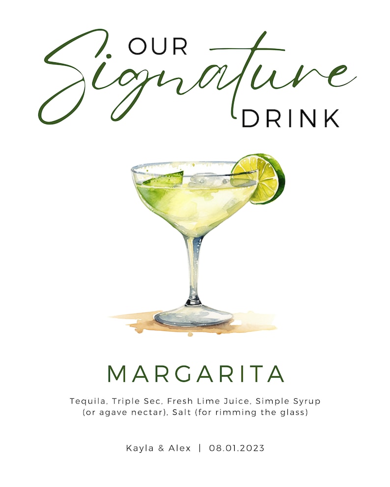 Signature Drinks Sign - Etsy