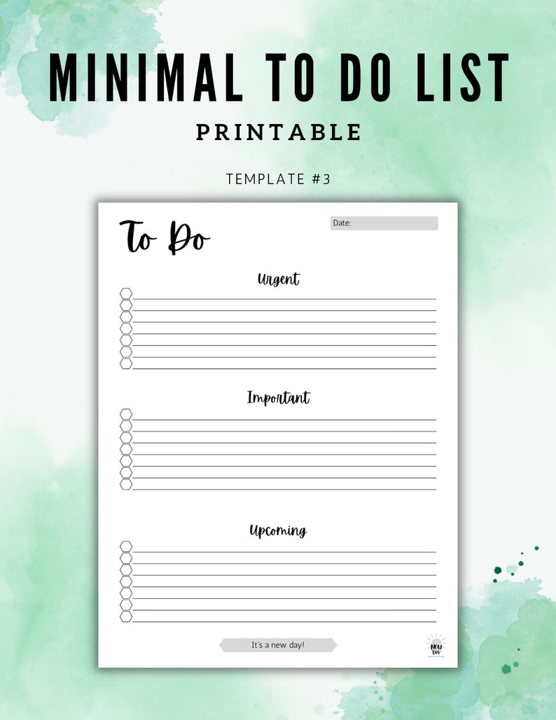 Minimal to Do List Printable - Etsy