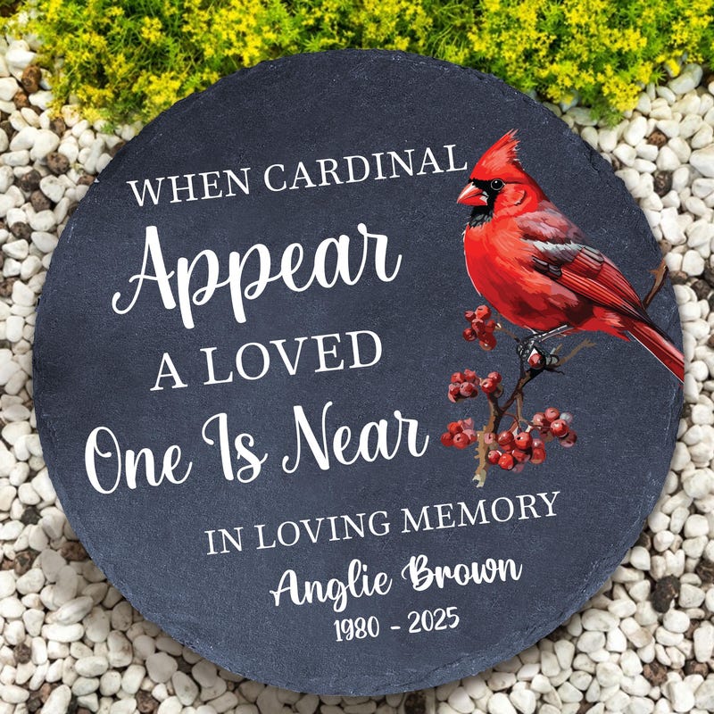 Cardinal Memorial Stone - Etsy