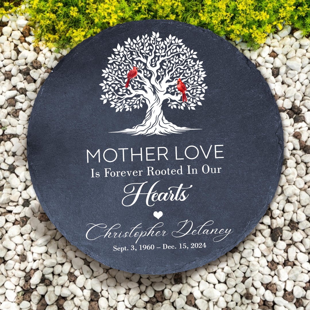 Memorial Stone Personalized,tree Cardinal Memorial Garden Stone ...