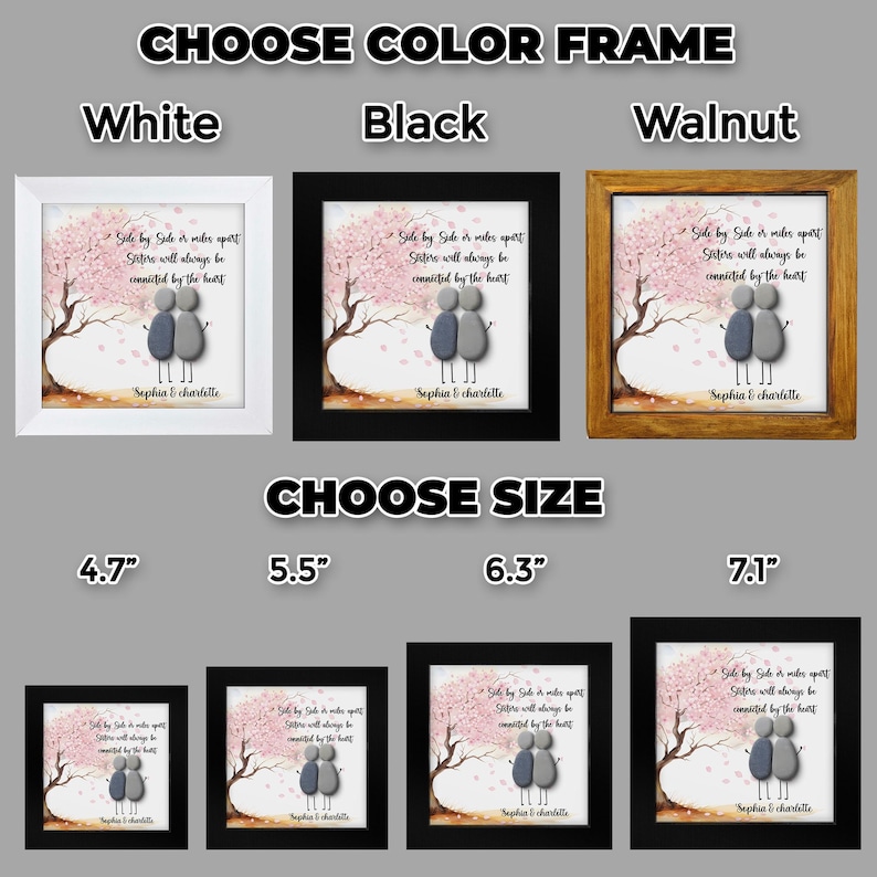 Personalized Sister Pebble Art Picture Frame,gift for Sister,pebble Art ...