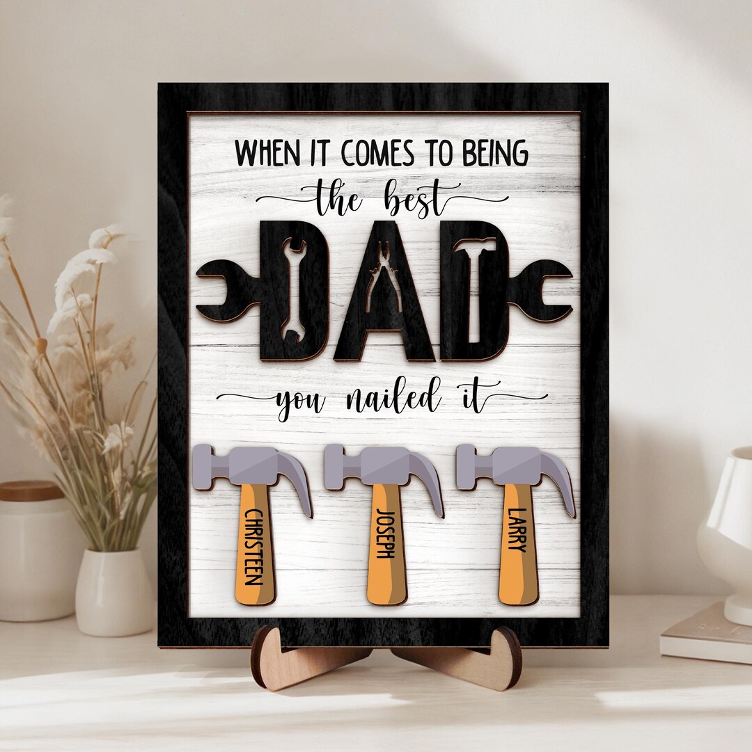 Personalized Father's Day Frame Gift, the Best Dad Sign, Step up Dad ...