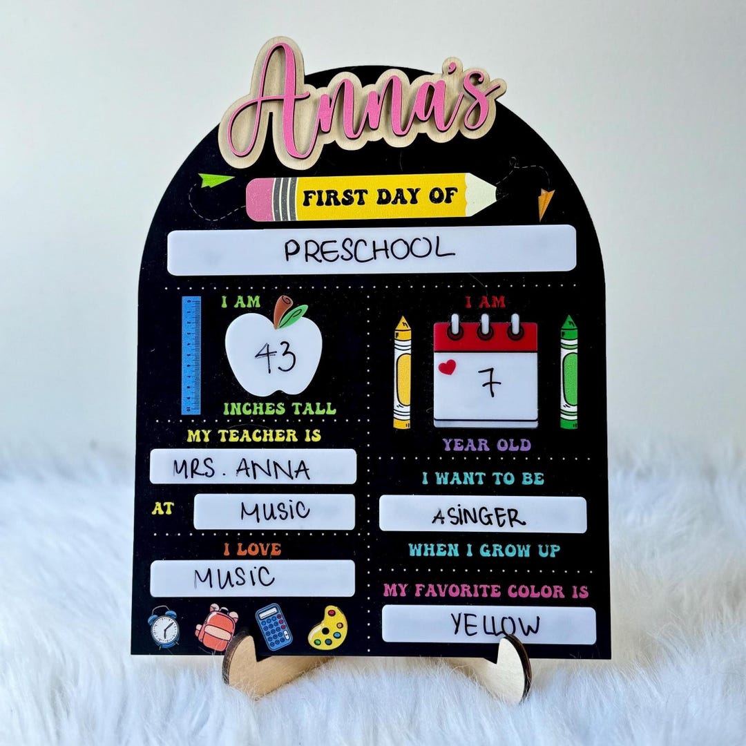 Custom First and Last Day School Sign,first Day at School,back to ...