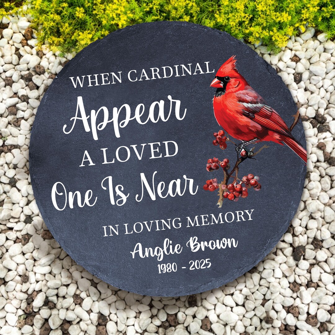 Personalized Cardinal Memorial Stone,loss of A Loved One,memorial ...